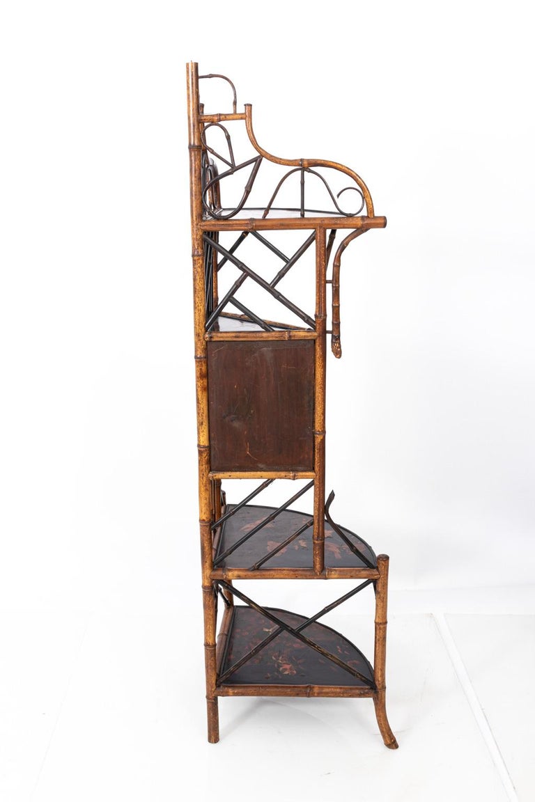 Lacquered Bamboo Corner Stand at 1stDibs