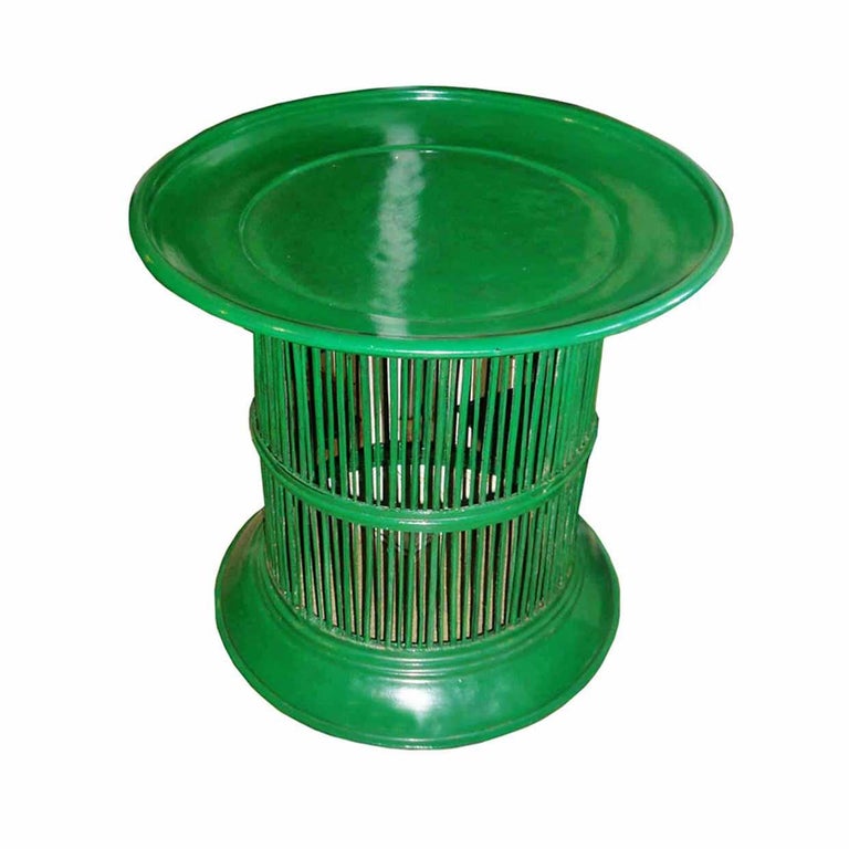 Lacquered Bamboo Drum Table from Thailand, in Red or Green For Sale at ...