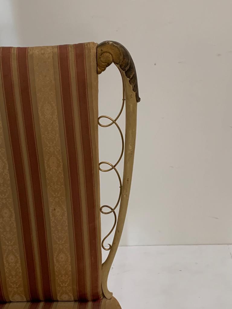 Lacquered Chair with Gold Carved Inserts and Brass Details For Sale at ...