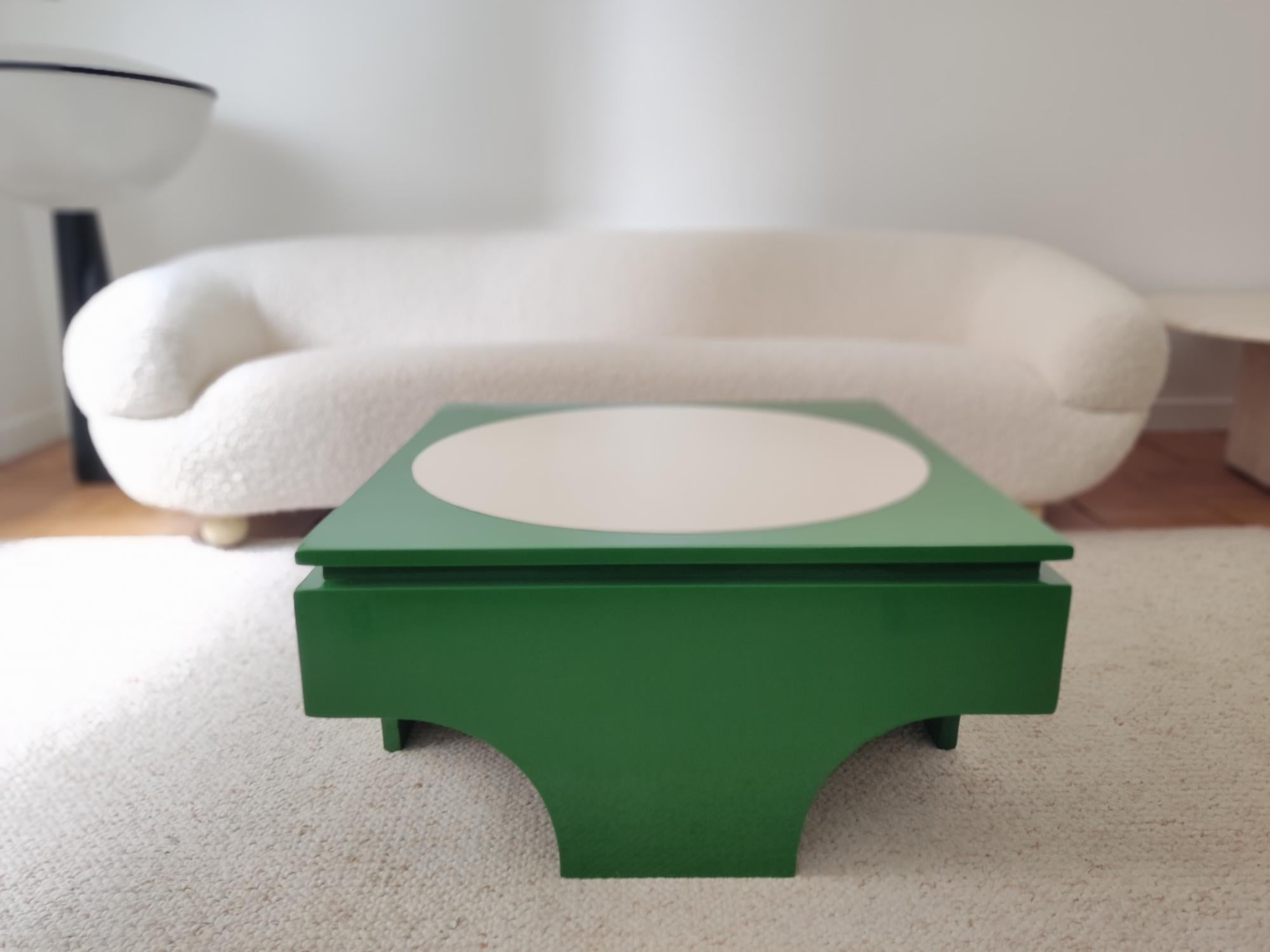 Lacquered coffee table Emiel VERANNEMAN and VASARELY For Sale at 1stDibs