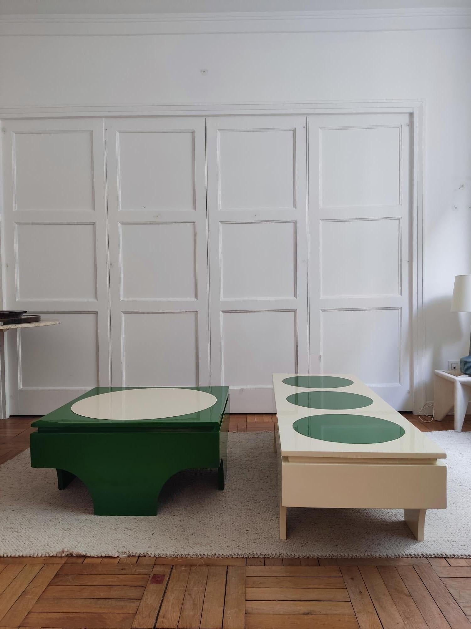 Lacquered coffee table Emiel VERANNEMAN and VASARELY For Sale at 1stDibs