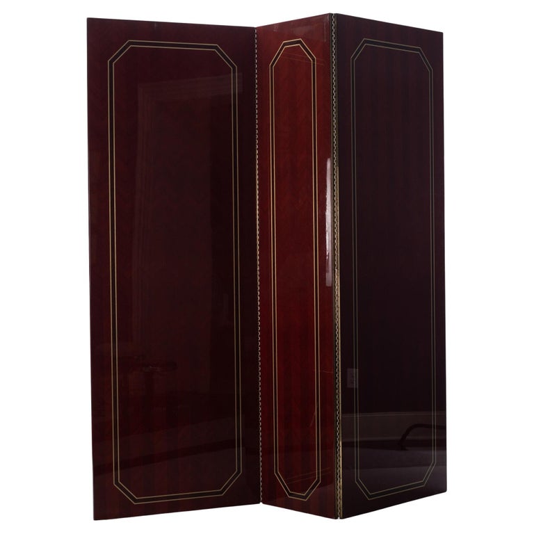 Lacquered Deco Style Screen For Sale at 1stDibs