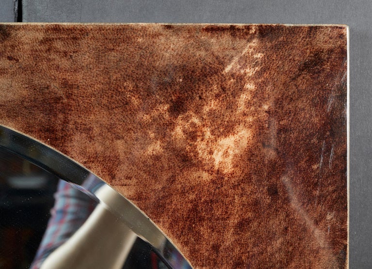 Lacquered Goat Skin Mirror by Aldo Tura For Sale at 1stDibs