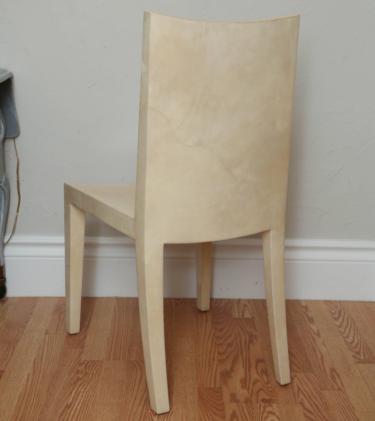 Lacquered Goat Skin Side Chair at 1stDibs