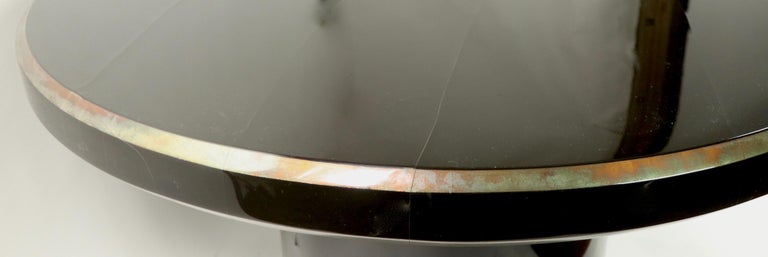 Lacquered Oval Dining Table in the Style of Karl Springer at 1stDibs