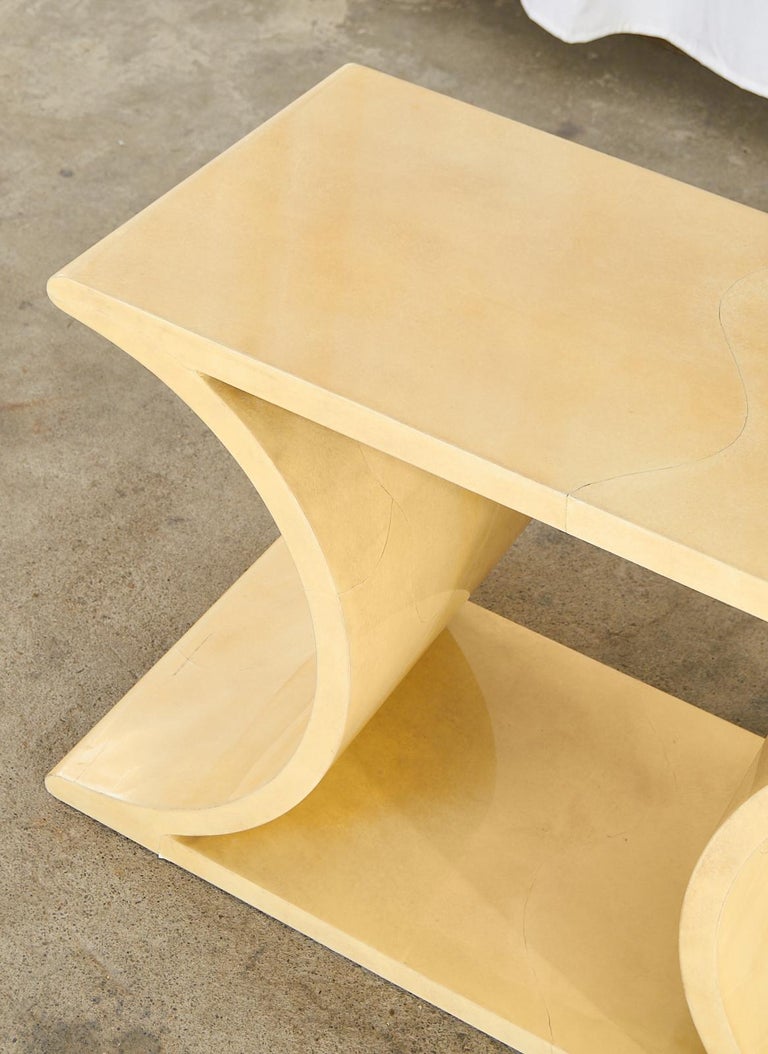 Lacquered Parchment Console or Cocktail Table by Sally Sirkin Lewis For ...