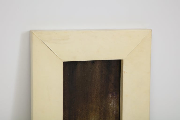 Lacquered Parchment Frame with Antiqued Mirror For Sale at 1stDibs