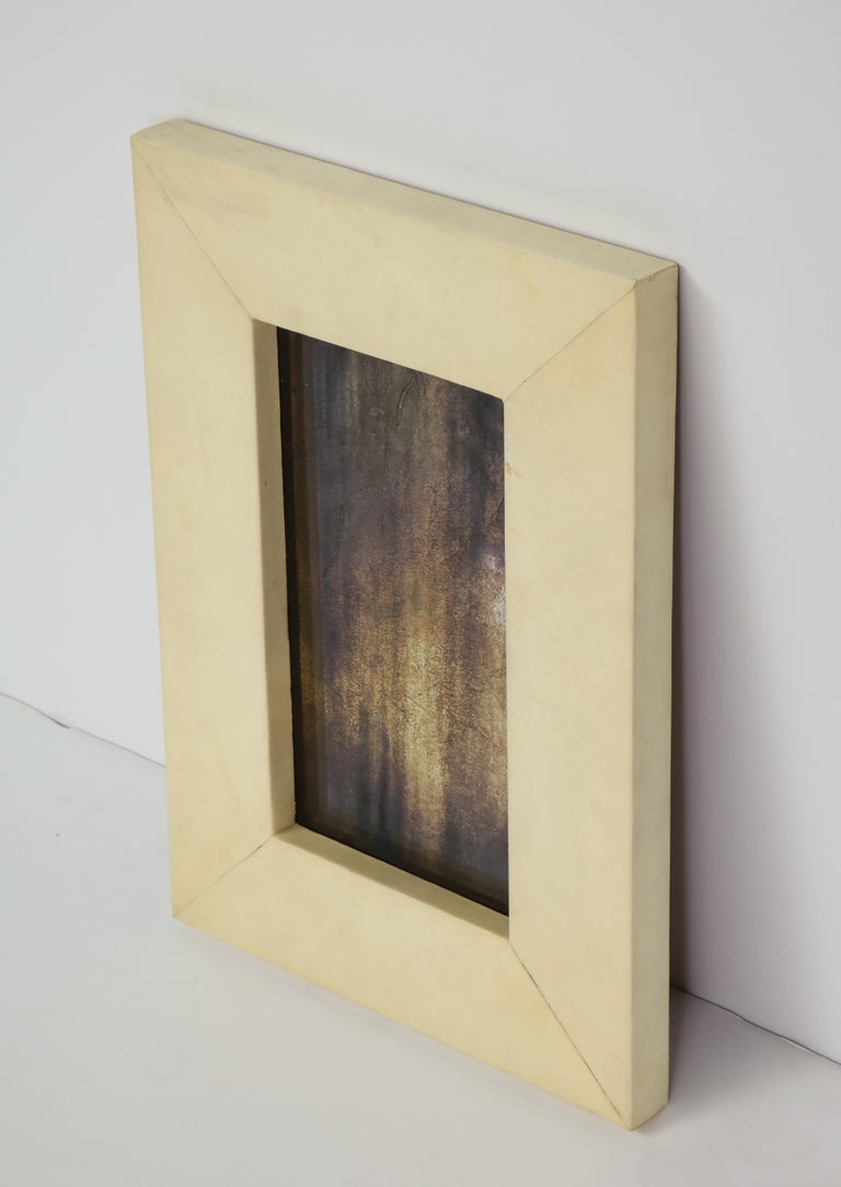 Lacquered Parchment Frame with Antiqued Mirror For Sale at 1stDibs