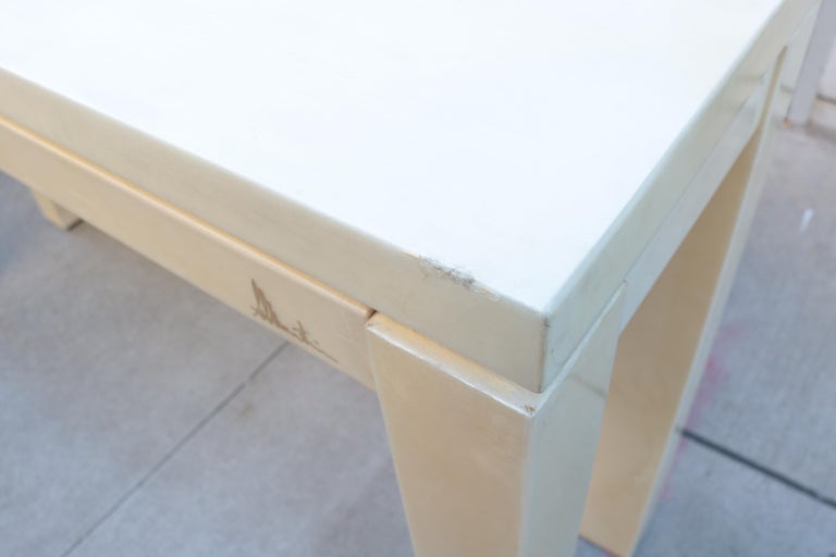 Lacquered Parchment Modernist Console For Sale at 1stDibs
