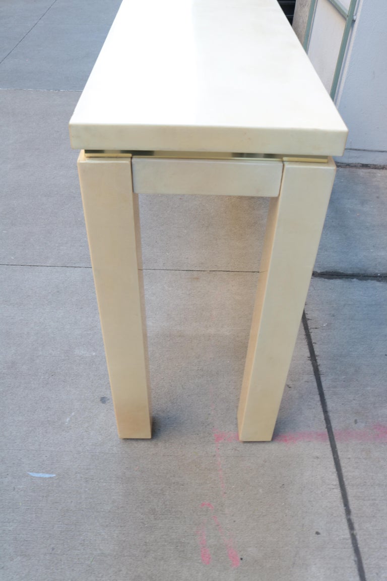 Lacquered Parchment Modernist Console For Sale at 1stDibs