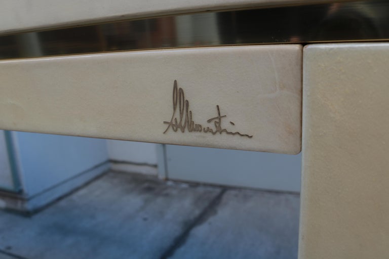 Lacquered Parchment Modernist Console For Sale at 1stDibs
