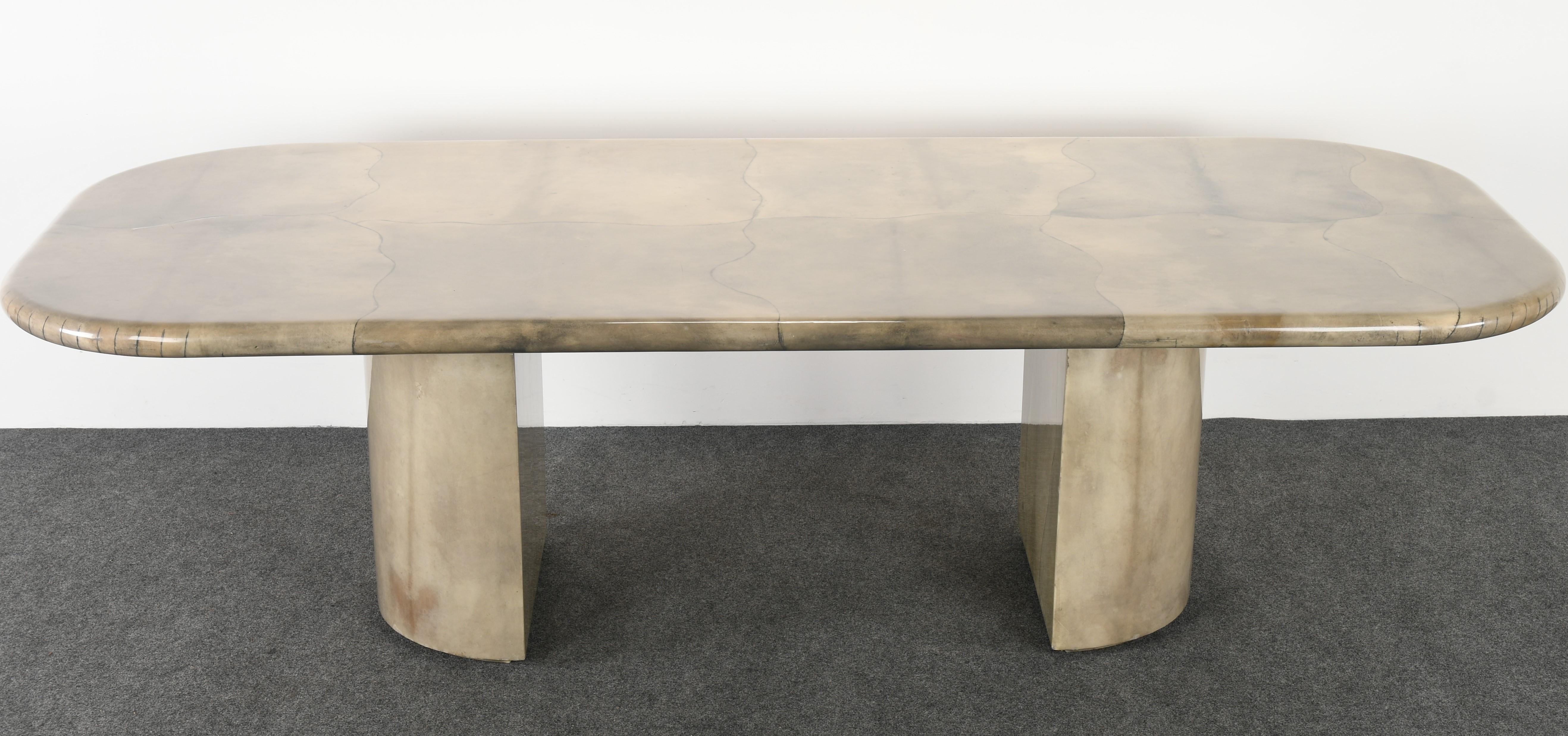 Dining Table in the manner of Karl Springer, 1980s at 1stDibs