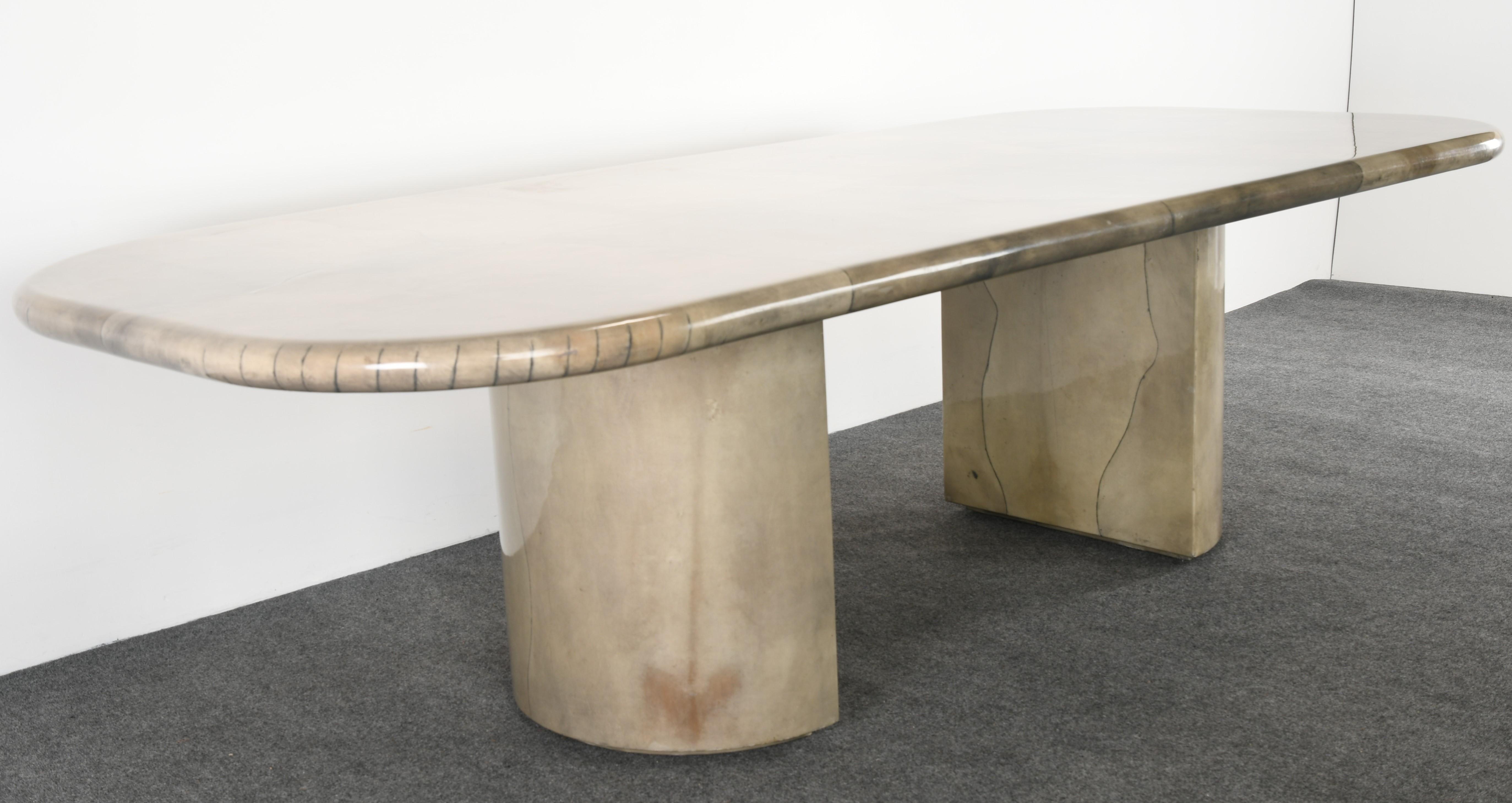 Dining Table in the manner of Karl Springer, 1980s at 1stDibs