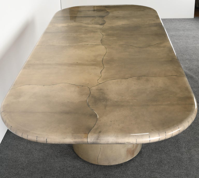Dining Table in the manner of Karl Springer, 1980s at 1stDibs