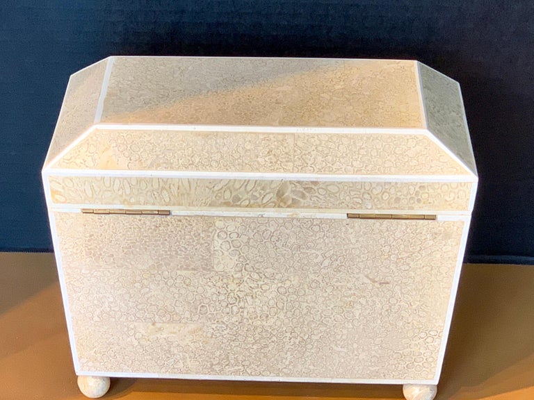 Lacquered Shell and Bone Tapered Sarcophagus Box, by Maitland- Smith ...