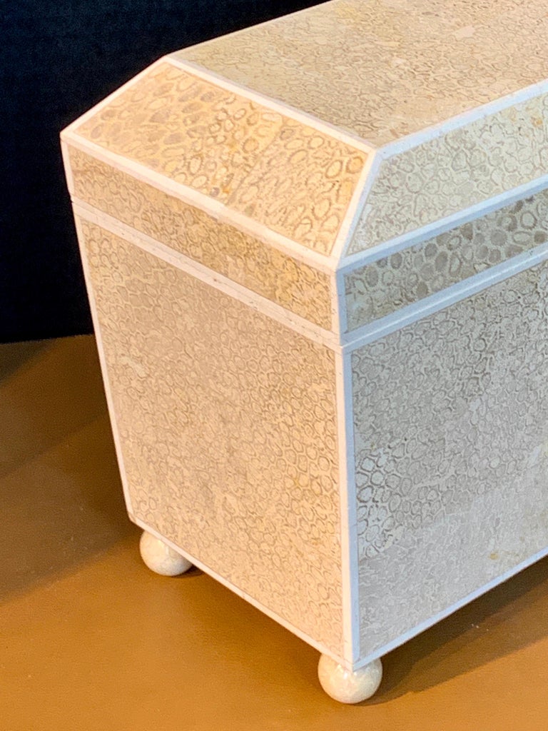 Lacquered Shell and Bone Tapered Sarcophagus Box, by Maitland- Smith ...