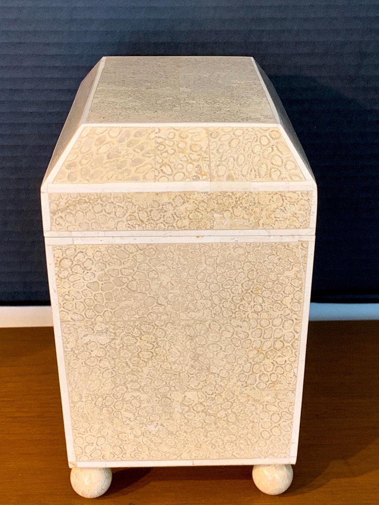 Lacquered Shell and Bone Tapered Sarcophagus Box, by Maitland- Smith ...