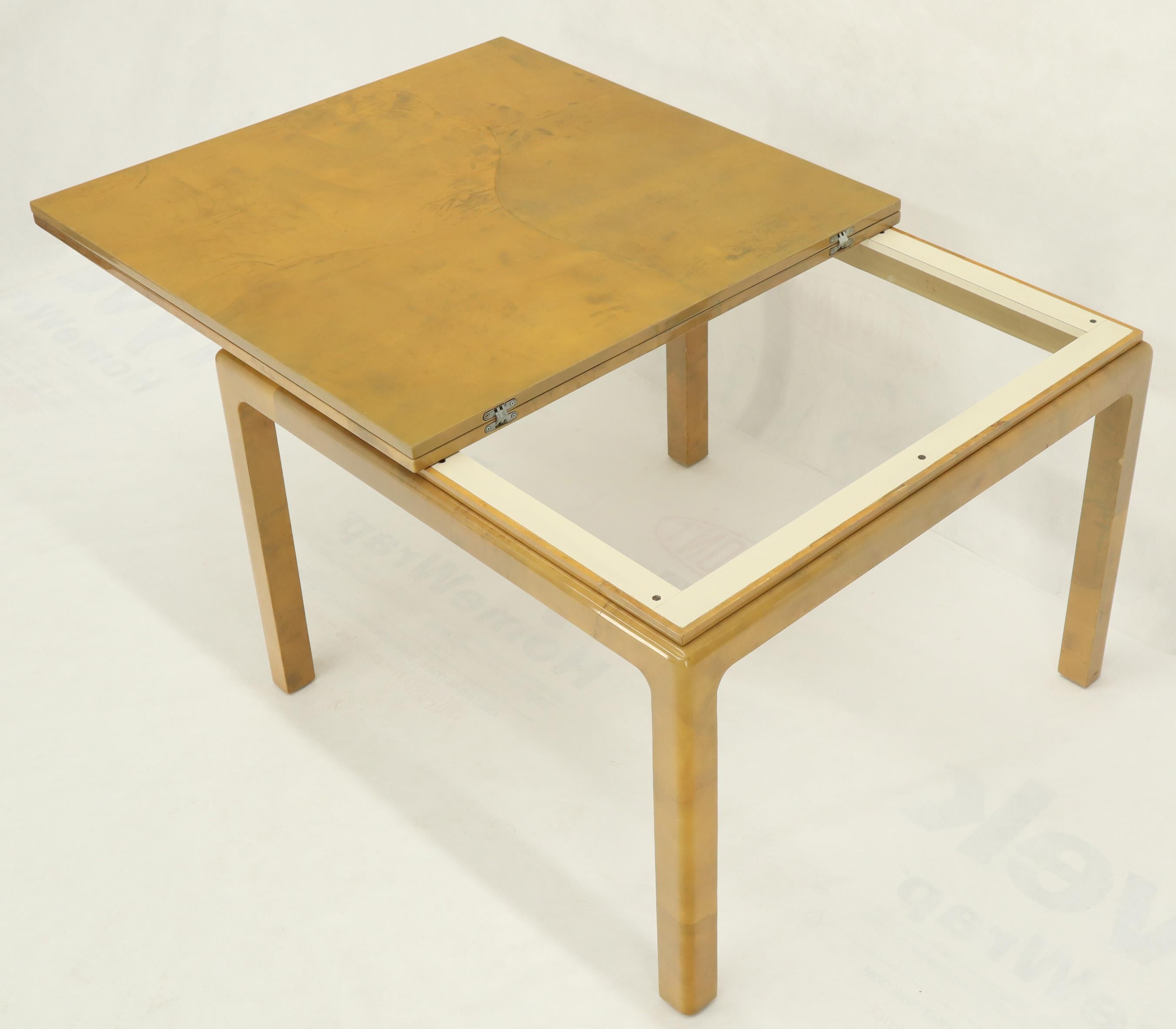 Lacqured GoatSkin Parchment Square Flip Top Dining Table at 1stDibs ...