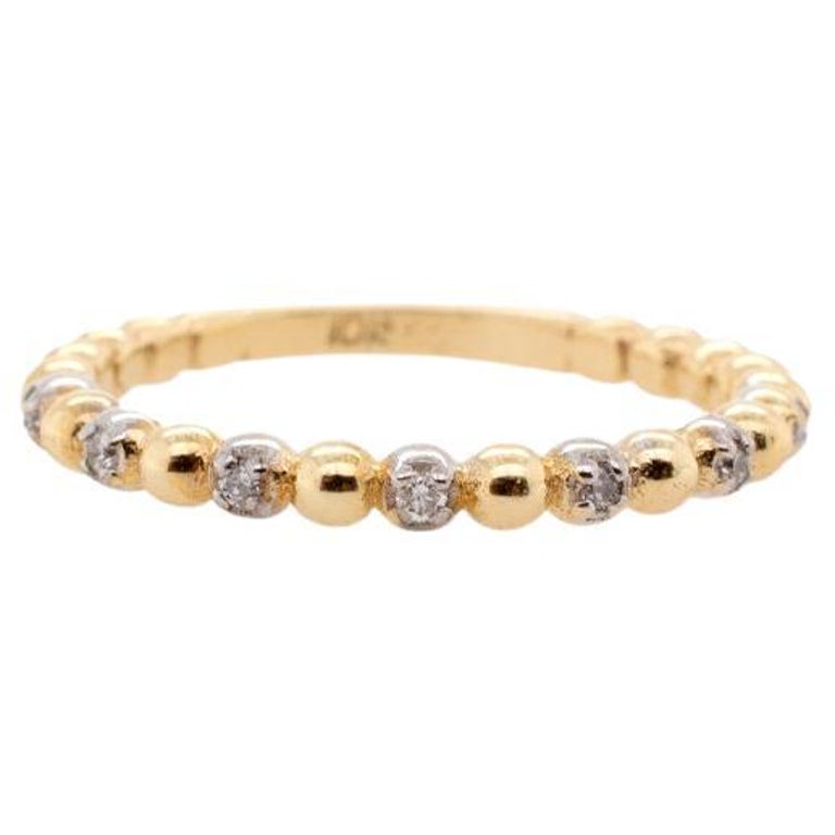 Ladies 10K Yellow and White Gold Jewelry Ring For Sale at 1stDibs