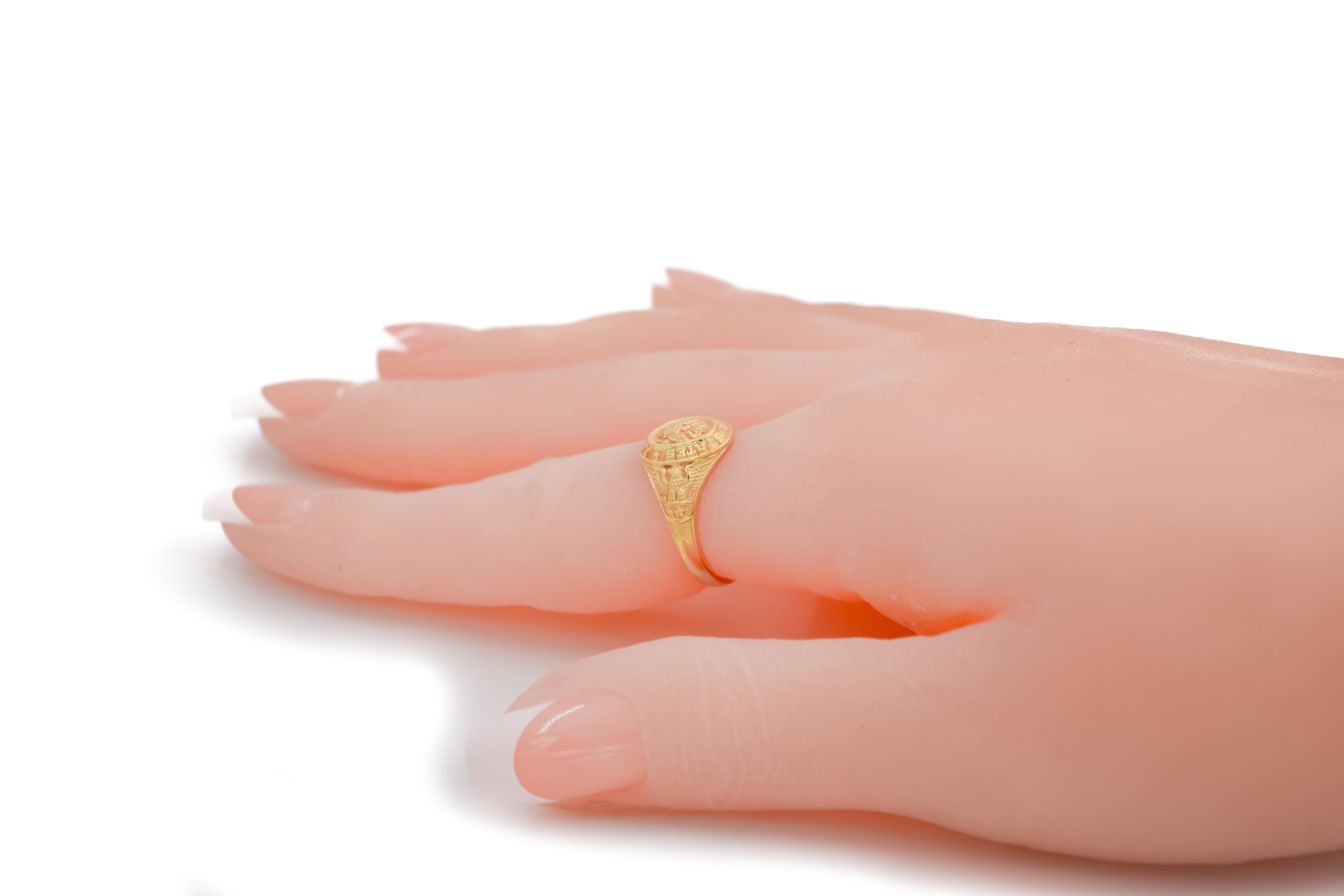 Ladies 10Kt. Solid Gold Art Deco Signet Ring For The US Army 1940's at ...