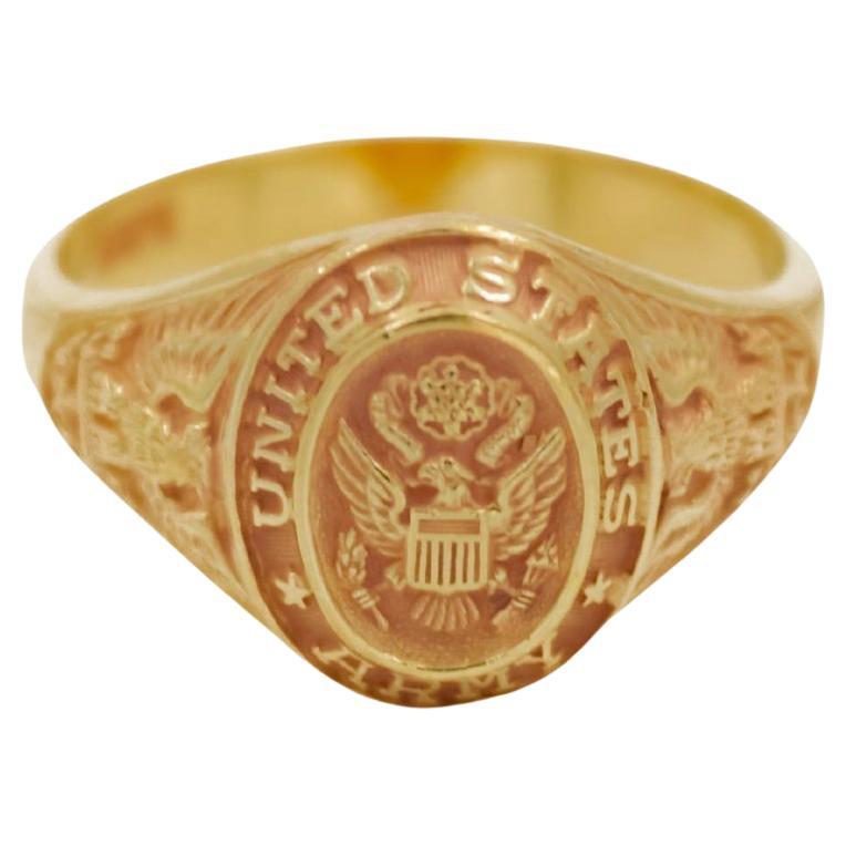 Ladies 10Kt. Solid Gold Art Deco Signet Ring For The US Army 1940's at ...