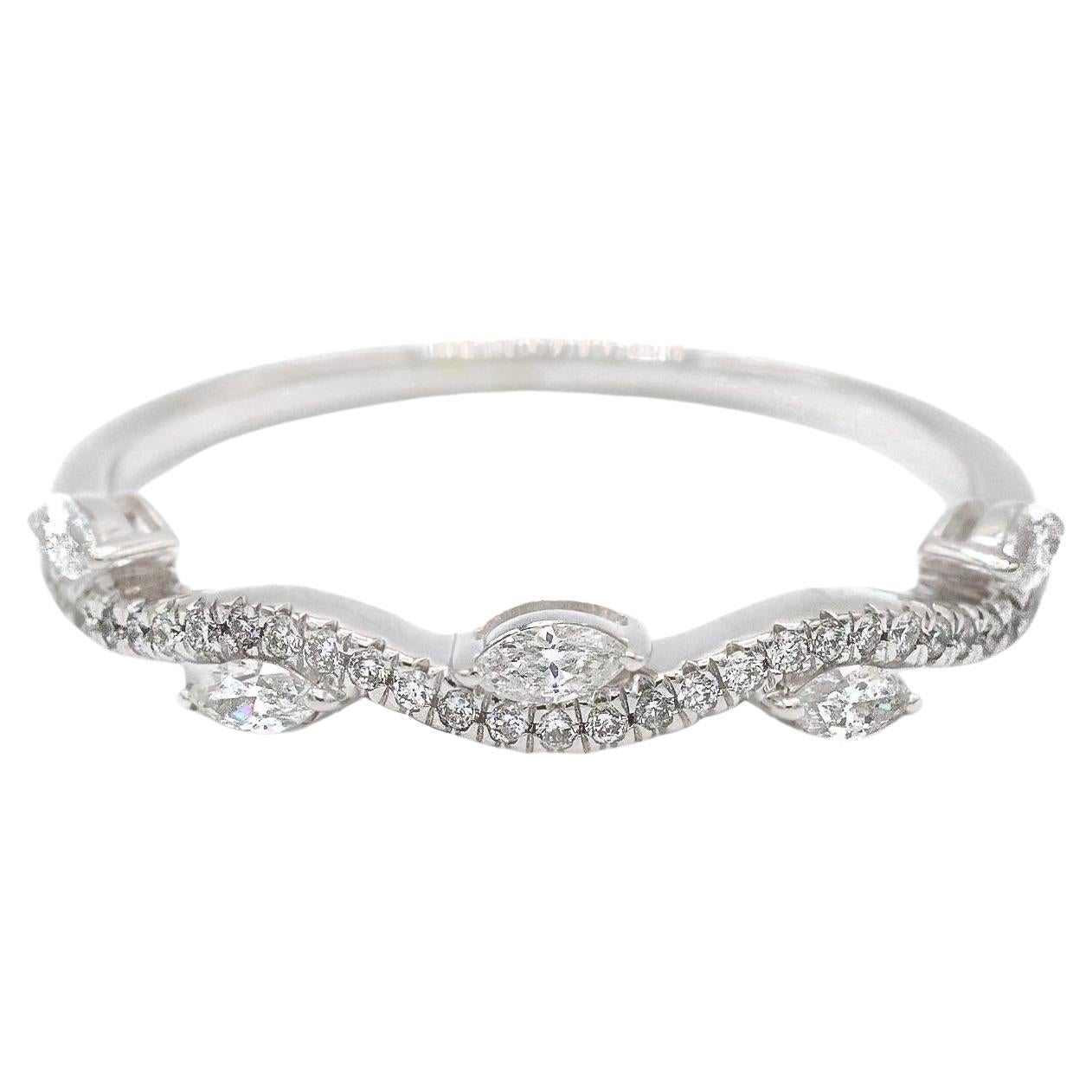 Anna Sheffield 14k White Gold and White Diamond Celestine Nesting Band ...