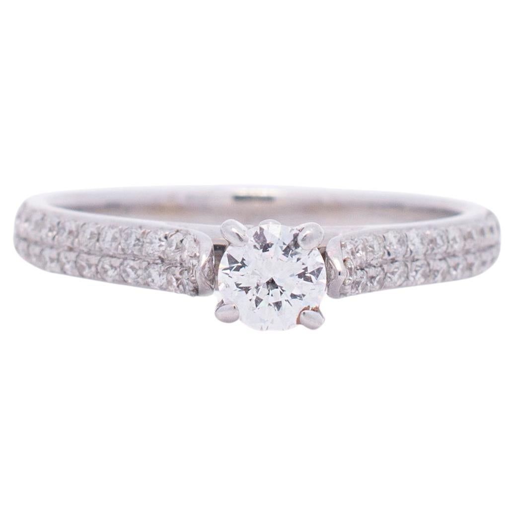 Ladies 14K White Gold Diamond Engagement Ring For Sale at 1stDibs