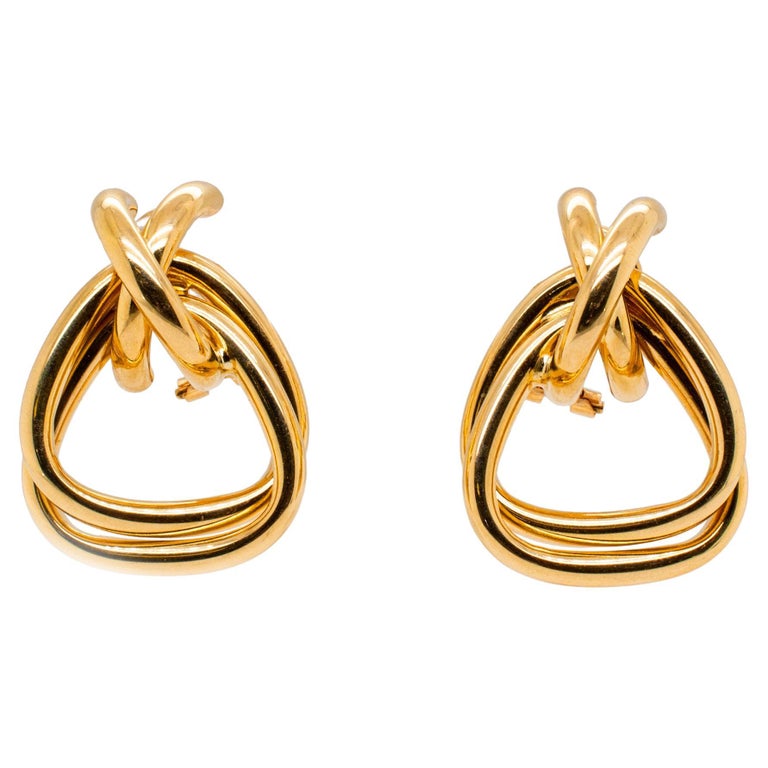 Ladies 14K Yellow Gold Earrings For Sale at 1stDibs