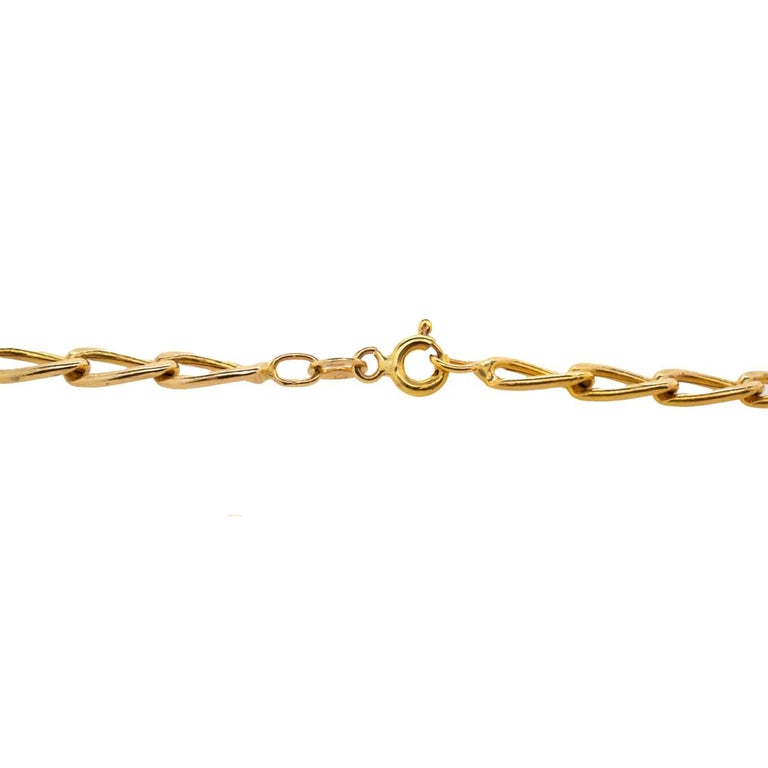 Ladies 14K Yellow Gold Rolo Chain Toggle Necklace For Sale at 1stDibs