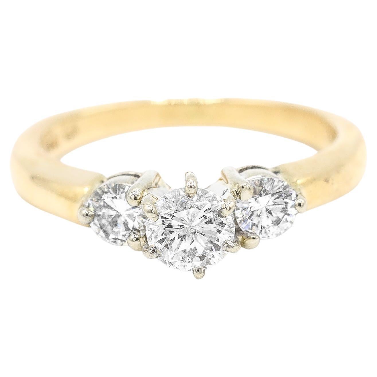 Customizable 3 Stone Diamond Engagement Ring 14k White Yellow Gold For ...