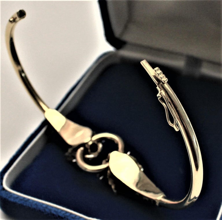 Ladies 18-Karat Yellow Gold Figural Cheetah Cuff Bracelet with Diamond ...