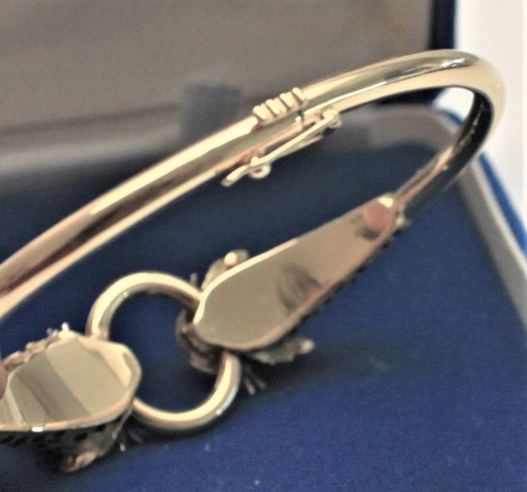 Ladies 18-Karat Yellow Gold Figural Cheetah Cuff Bracelet with Diamond ...