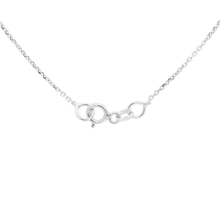 Ladies 18K White Gold Circle Diamond Necklace For Sale at 1stDibs