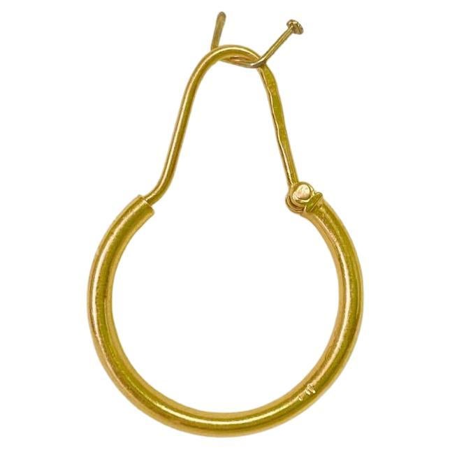 Chic 18K Gold Diamond European Hoop Earrings For Sale at 1stDibs