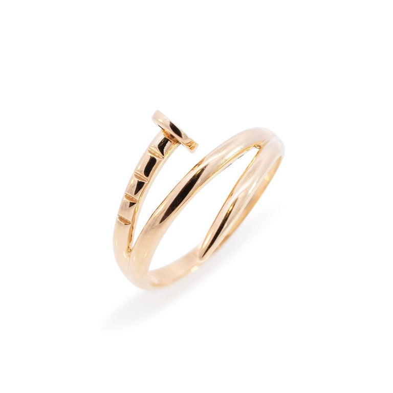 Ladies 18k Yellow Gold Nail Ring For Sale at 1stDibs