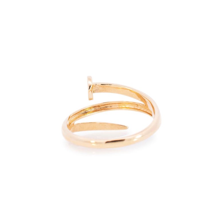 Ladies 18k Yellow Gold Nail Ring For Sale at 1stDibs