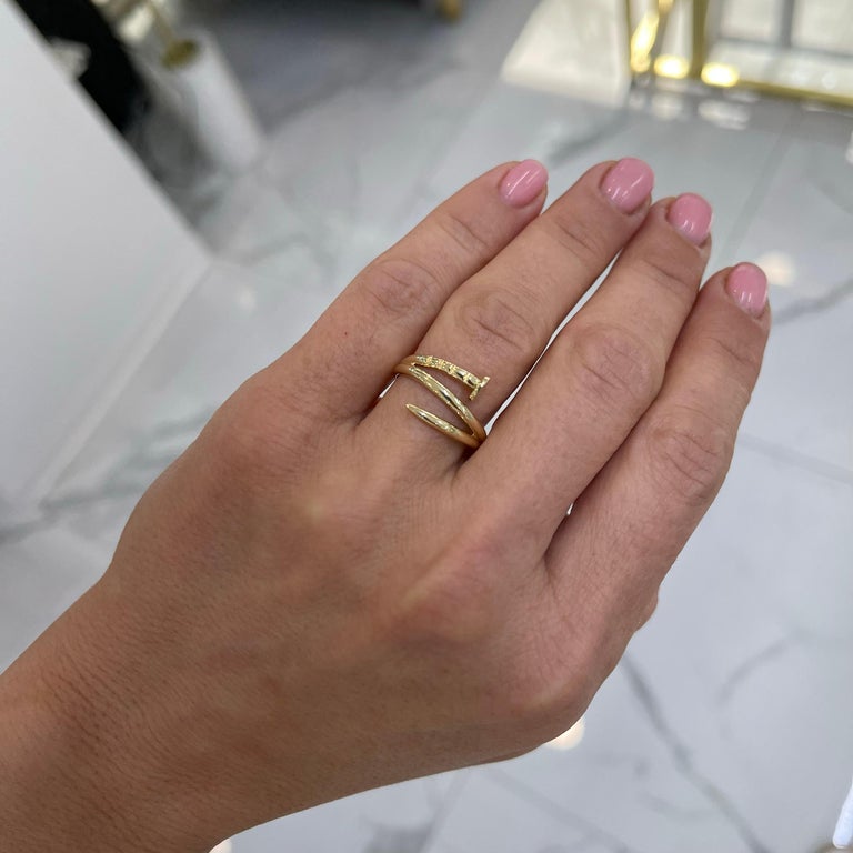Ladies 18k Yellow Gold Nail Ring For Sale at 1stDibs