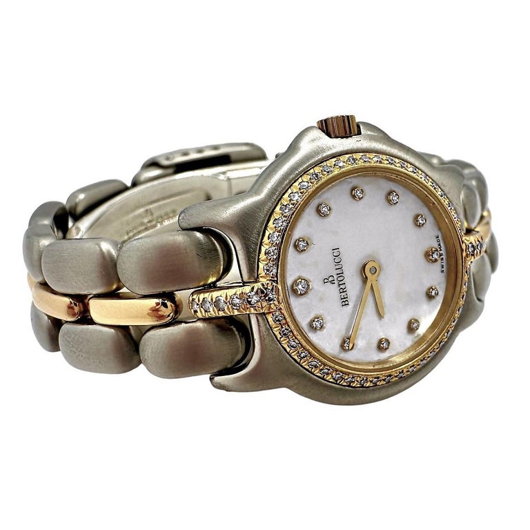 Ladies Bertolucci Pulchra- Steel, Gold, Diamond and Mother of Pearl ...
