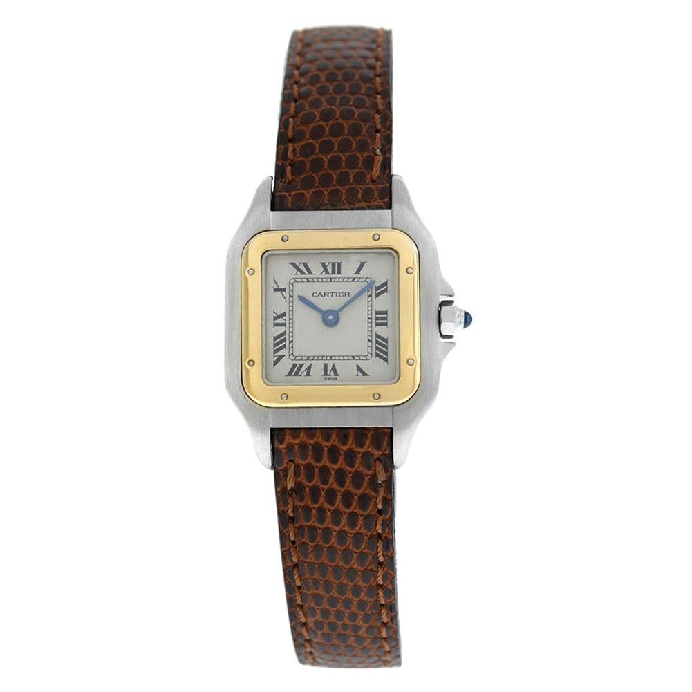 Ladies Cartier Panthere 1120 Steel 18 Karat Yellow Gold Quartz Watch at 1stDibs