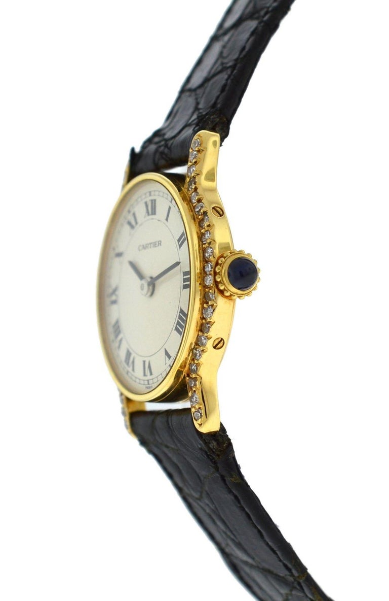 Ladies Cartier Paris Ronde 18 Karat Gold Diamond Mechanical Watch at ...