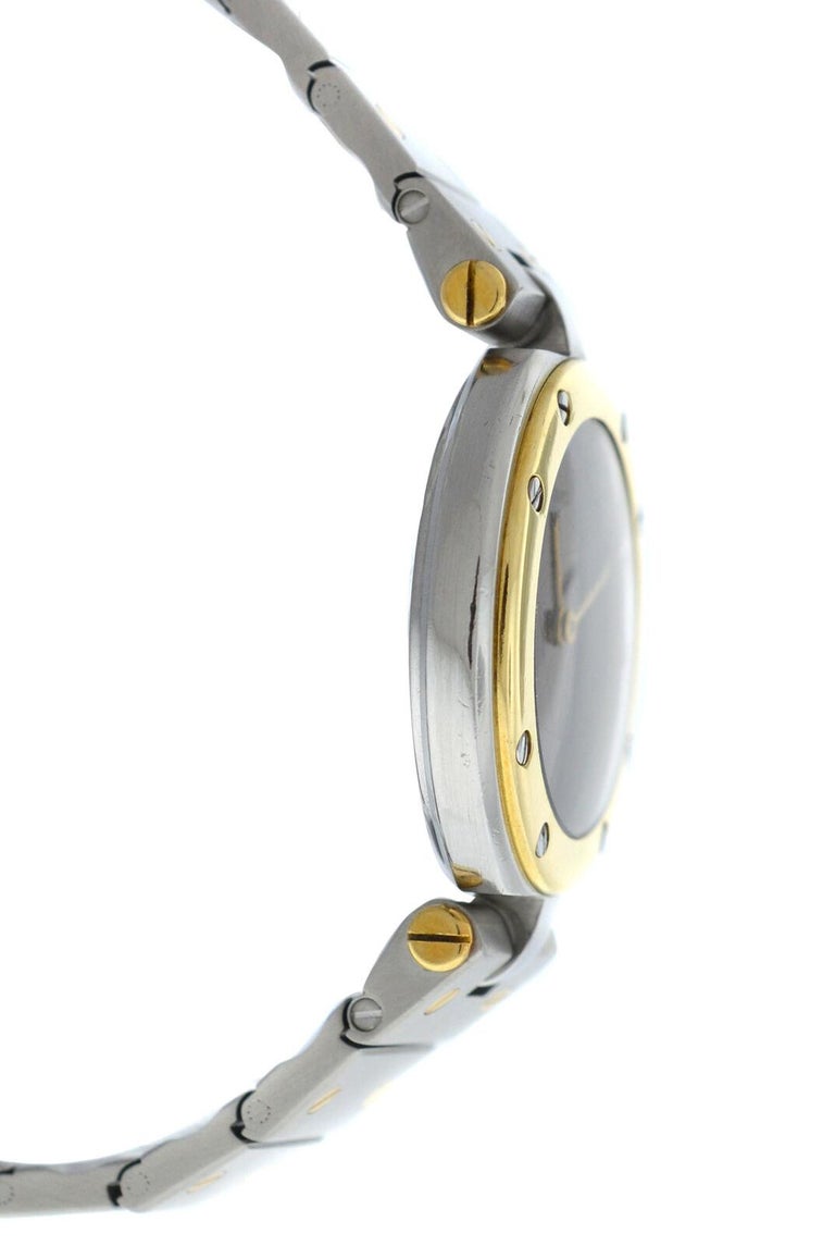 Ladies Cartier Santos Ronde 18 Karat Yellow Gold Quartz Watch For Sale at 1stDibs