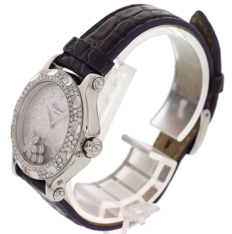 Ladies Chopard Happy Sport Floating Diamond Snowflake 27/8949 at 1stDibs