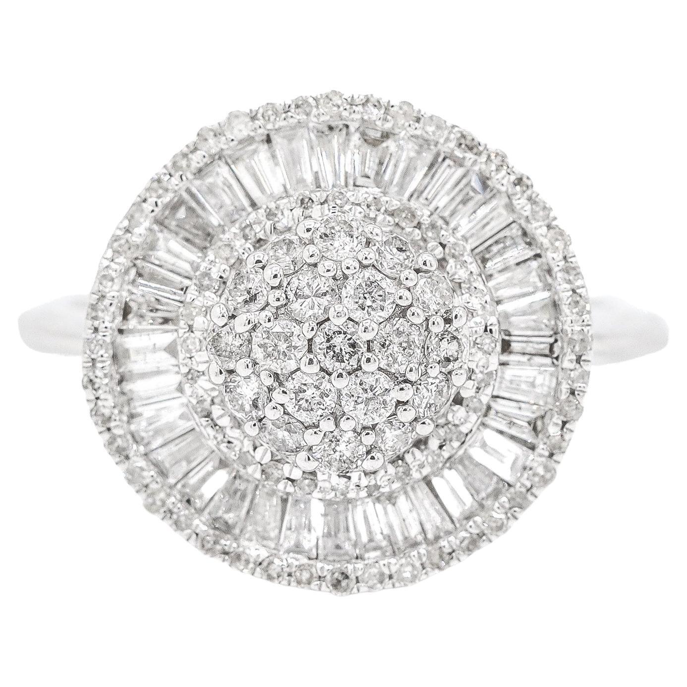 Andalusite Diamond Cocktail Ring, 14K White Gold, Ring For Sale at 1stDibs