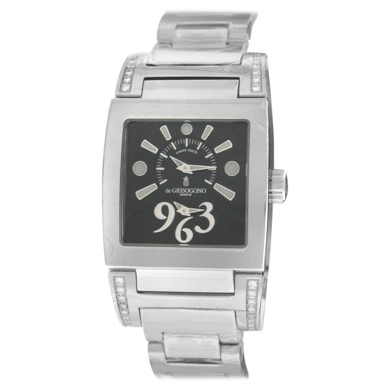 Ladies De Grisogono Tino Acier N01.002/B Steel Quartz Watch For Sale at ...