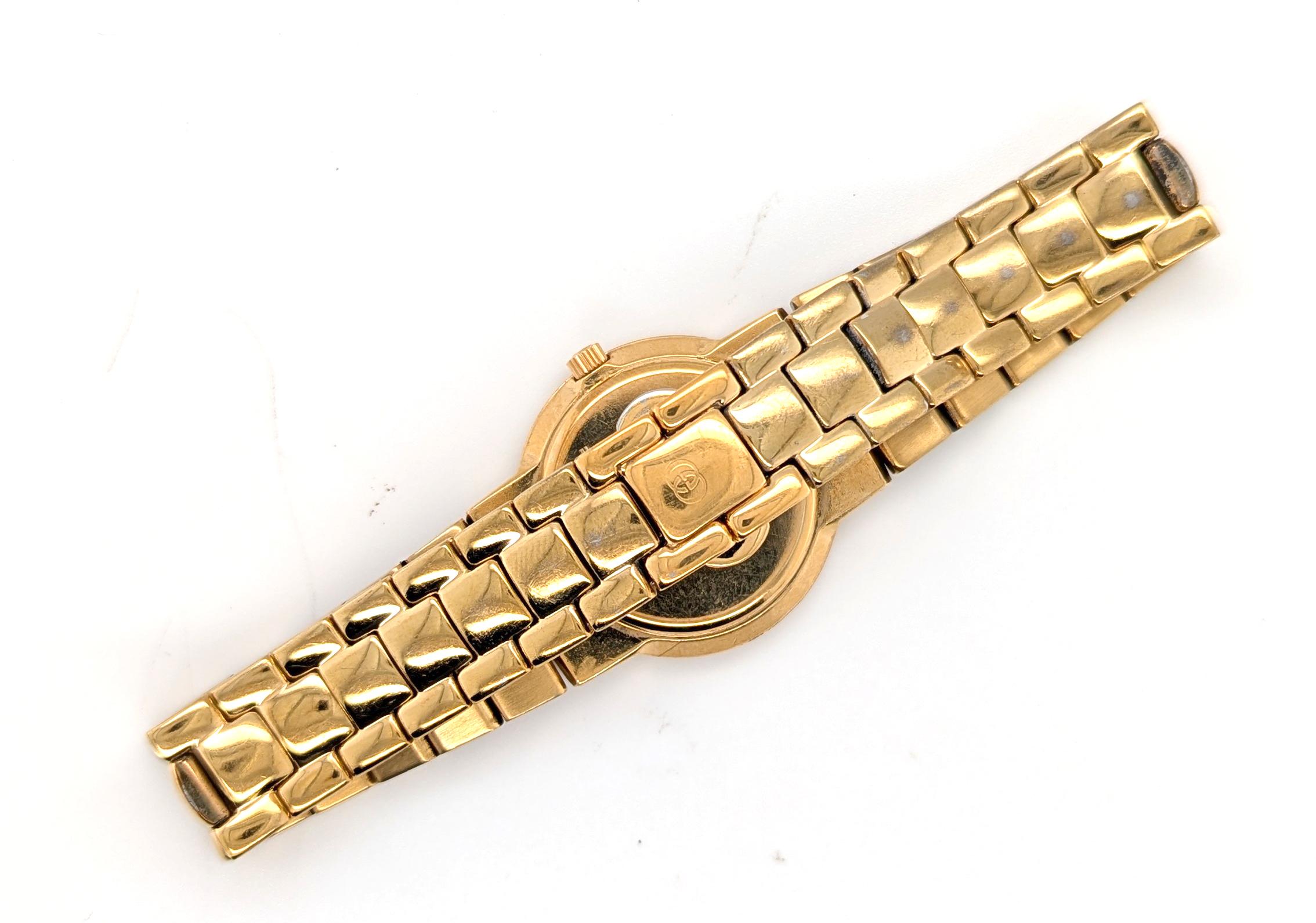 Ladies Gucci 3300 Wrist Watch Stainless Steel Yellow Gold Plated Quartz ...