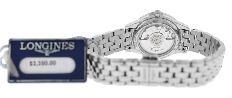 Ladies Longines Flagship L42740876 Steel Watch Diamond Mother of Pearl ...