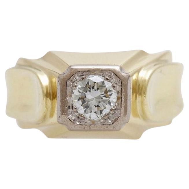 Ladies'/Men's Ring Set with a Diamond 'So-Called Transitional Cut ...