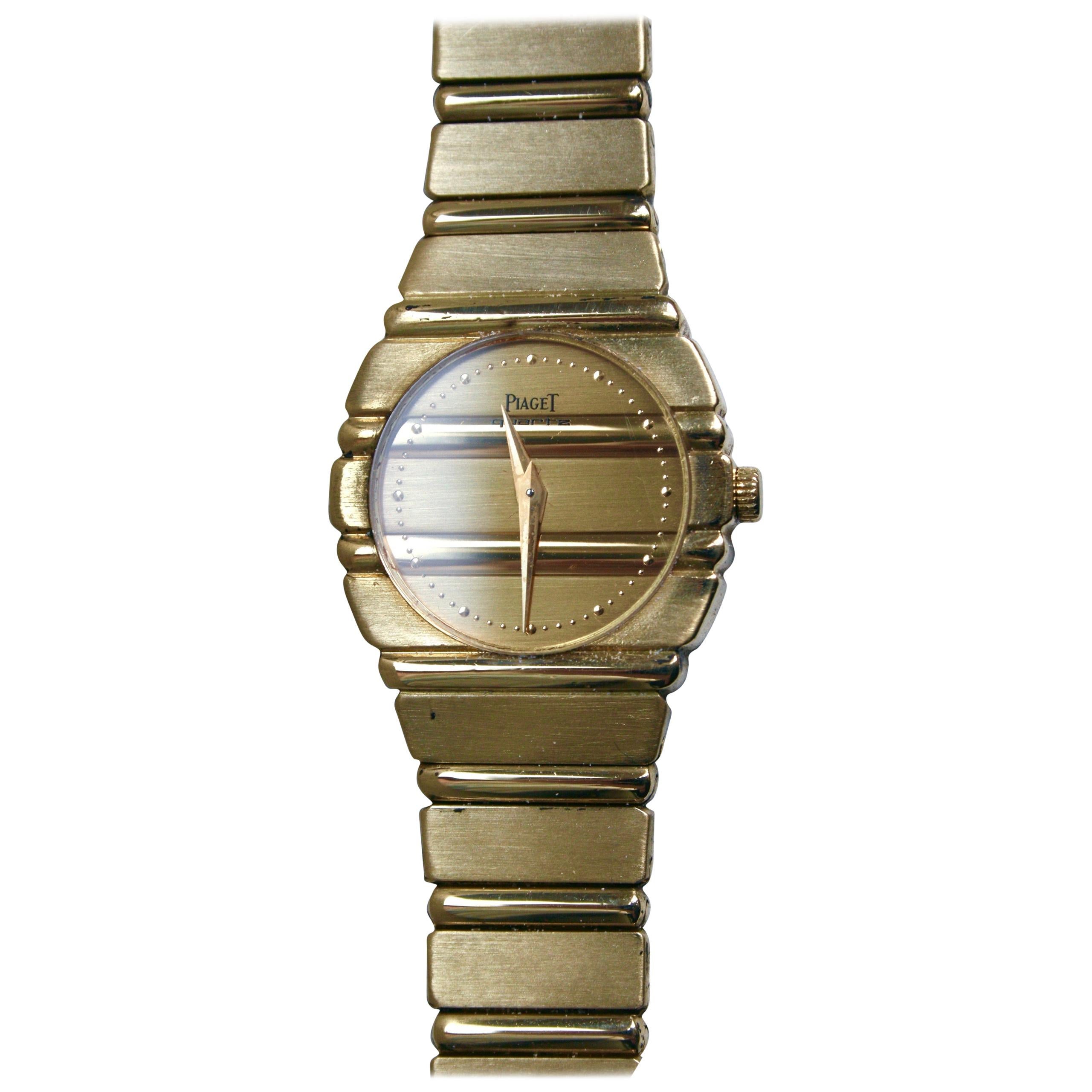 Ladies Piaget Polo Solid 18 Karat Yellow Gold Watch with Case and Extra ...