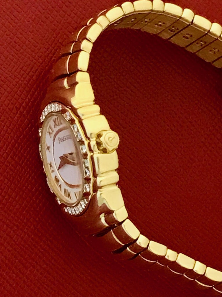 Ladies' Piaget Tanagra 18 Karat Yellow Gold with Factory Diamond Bezel ...