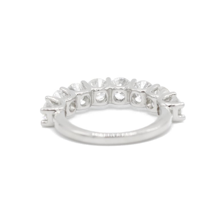 Ladies Platinum 8 Diamond Across Eternity Wedding Ring For Sale at 1stDibs